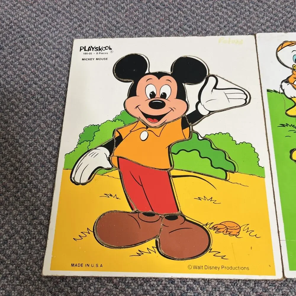Playskool | Toys | 2 Wooden Tray Puzzles Playskool Mickey Mouse Hewey ...
